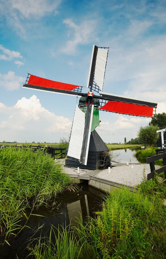 Windmill landscape stock photo. Image of angle, netherlands - 1124244