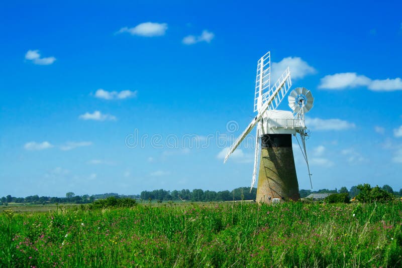 Windmill landscape stock image. Image of ancient, natural - 1346817