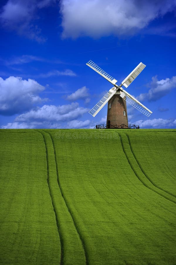 Windmill landscape stock photo. Image of farm, grass, generating - 5471208