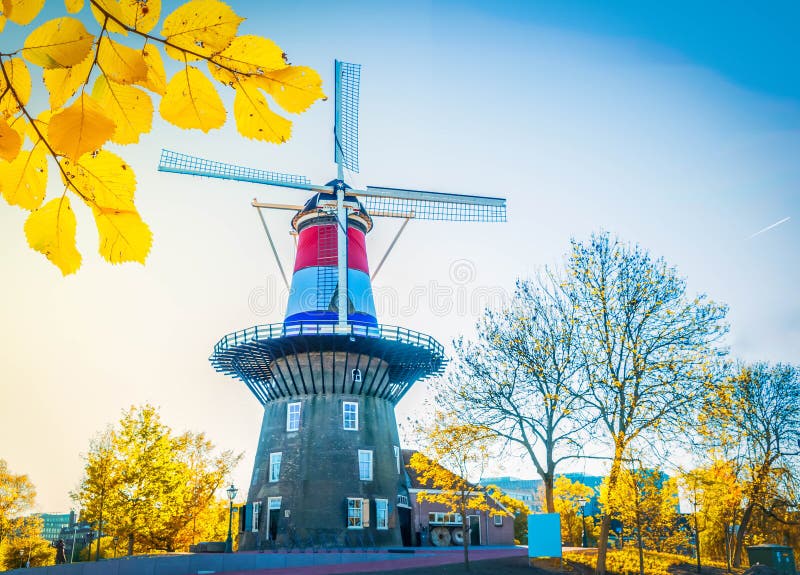 Windmill of Leiden stock image. Image of dutch, leiden - 334023101