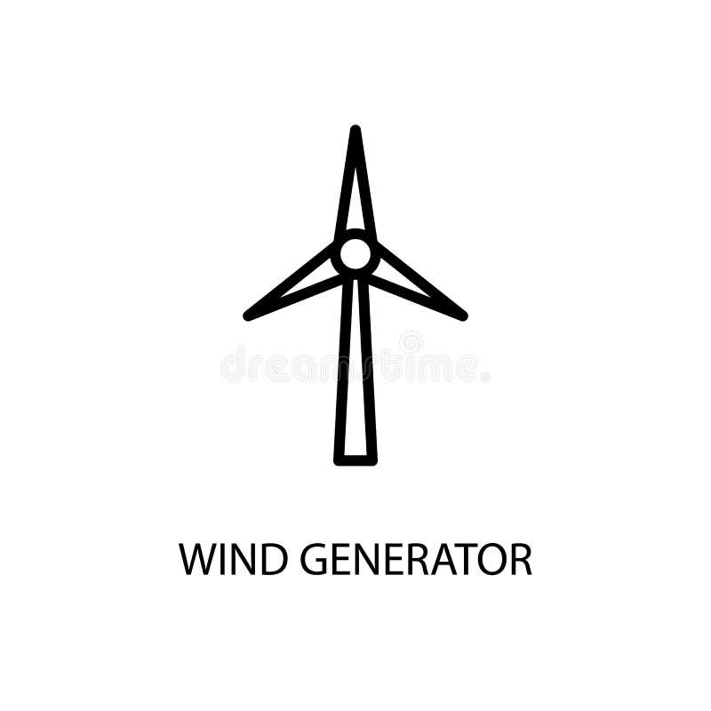Windmill Line Icon in a Simple Style. Wind Energy. Alternative Energy ...