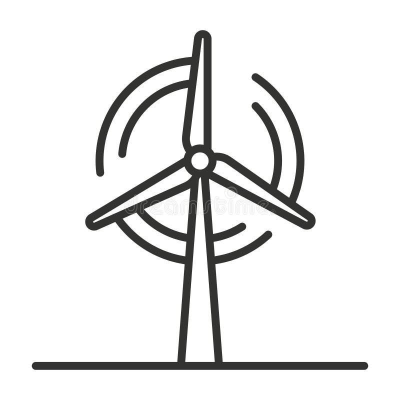 Windmill Line, Wind Eco Energy Icon. Rotating Windmill Linear Vector ... Windmill Line, Wind Eco Energy Icon. Rotating Windmill Linear Vector ...