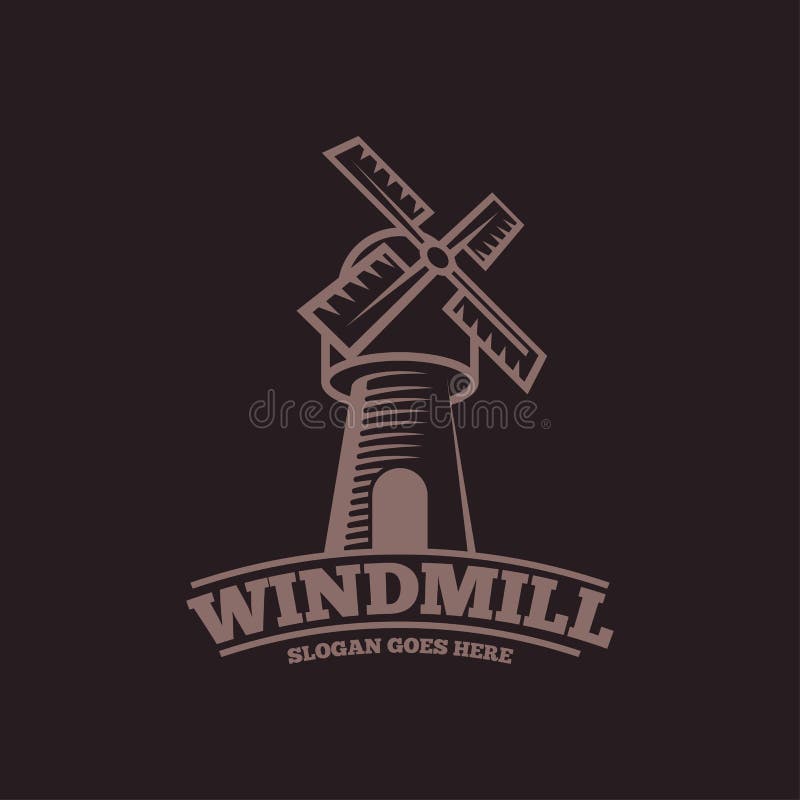 Windmill Logo Template Vector. Building Logo Template Stock Vector - Illustration of emblem ...