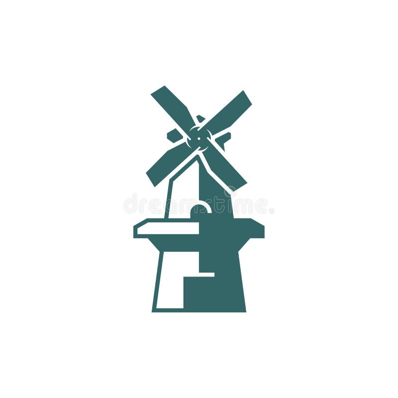 Windmill Logo Design Vector Illustration, Creative Windmill Logo Design ...