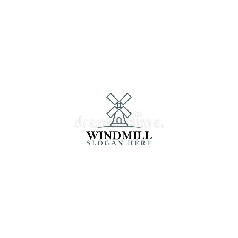 Windmill Logo Template. Set Icons in Color Circle Buttons Stock ...