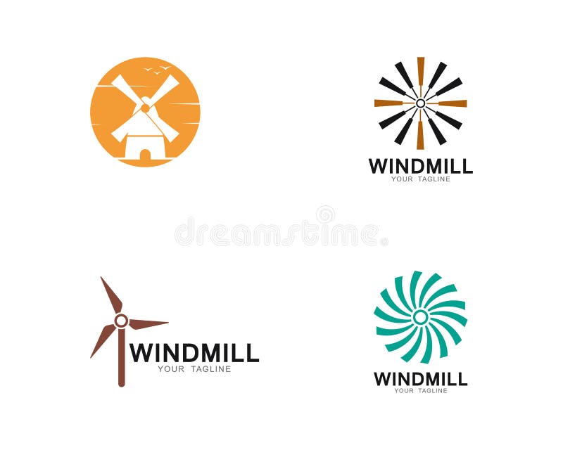 Windmill Logo Template Vector Icon Illustration Stock Vector ...