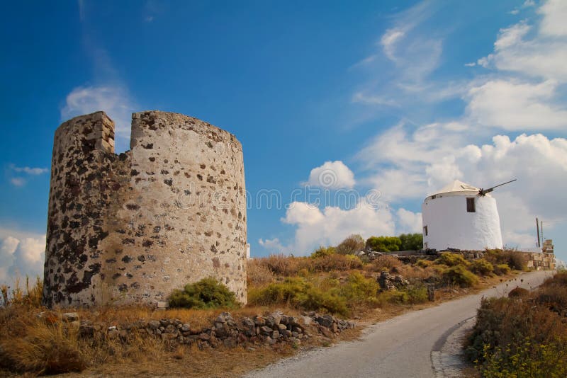 Windmill at Milos island stock image. Image of culture - 39540213