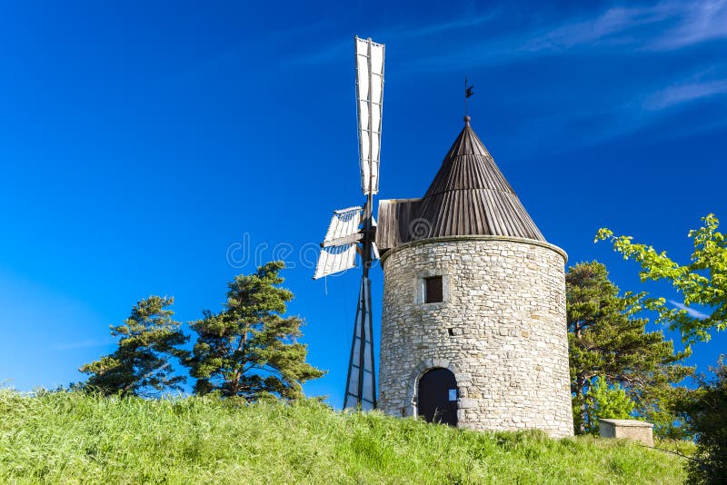 Windmill in France stock photo. Image of traveling, pays - 15506388