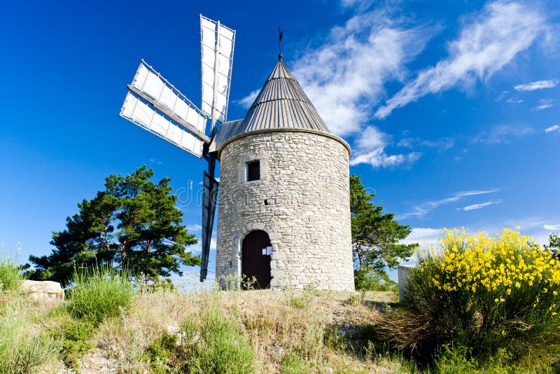 Windmill in France stock photo. Image of traveling, pays - 15506388