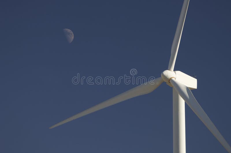 Windmill and moon stock image. Image of change, ecology - 11584305
