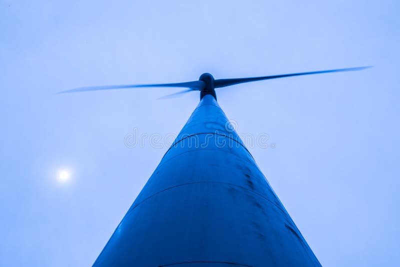 Windmill with Moon stock photo. Image of mill, environment - 69727010