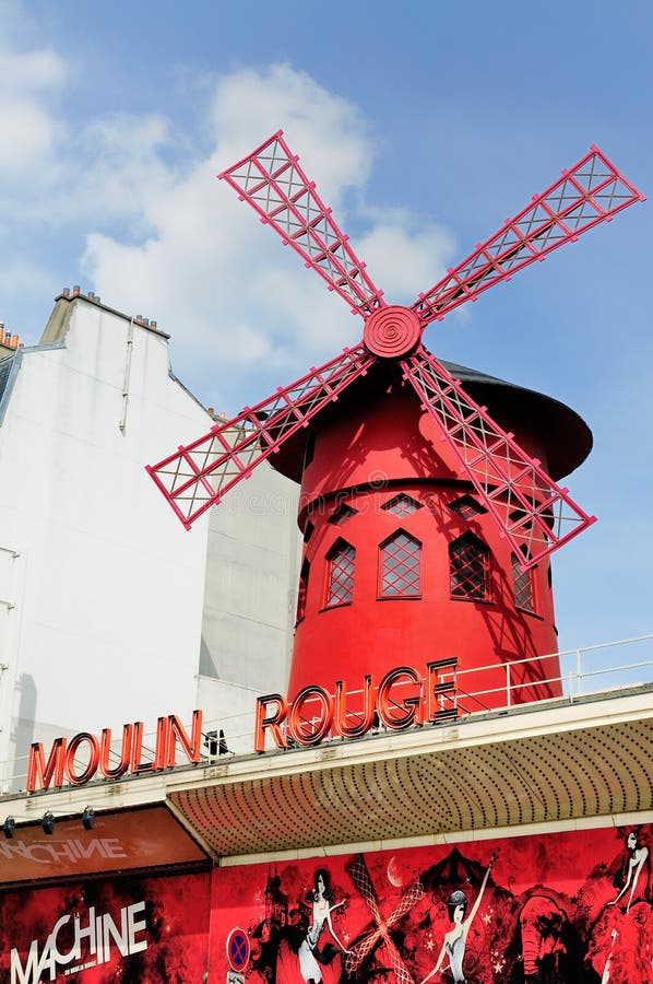 Windmill on the Moulin Rouge, Paris Editorial Image - Image of landmark ...