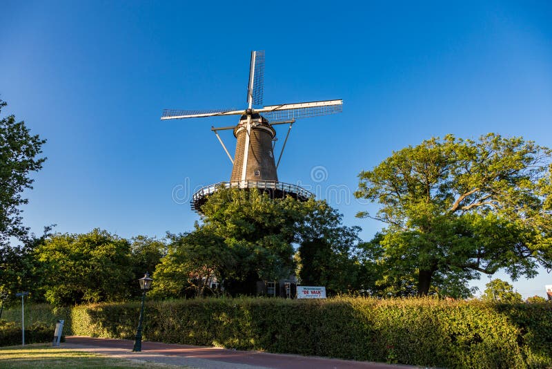 Windmill museum de Valk. stock photo. Image of bezienswaardigheid ...