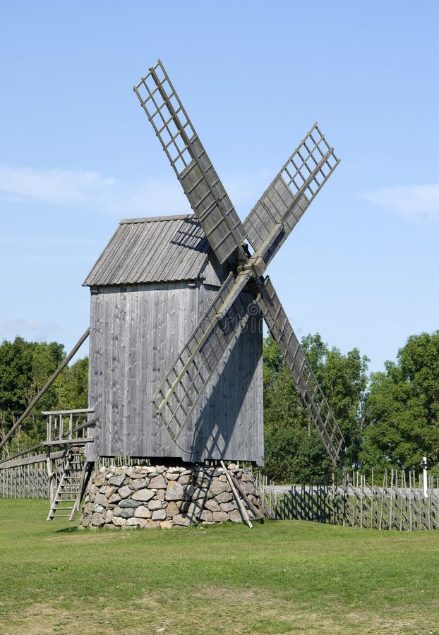 Medieval windmill stock photo. Image of lanscape, blue - 26853896
