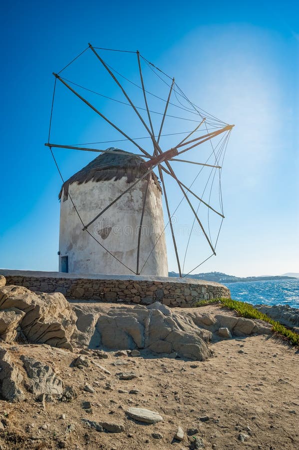 Greek windmill stock photo. Image of paros, greek, santorini - 25063232
