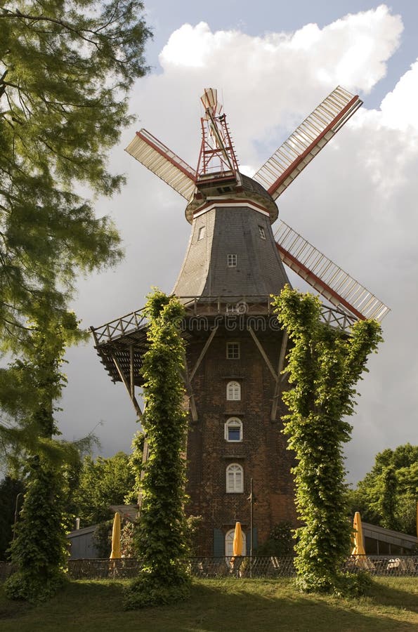 Windmill in Bremen, Germany Stock Image - Image of farmland, farm: 18682475