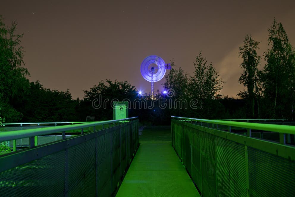 Windmill at night stock photo. Image of green, landscape - 21449048