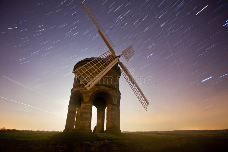 Windmill at night stock image. Image of stone, exposure - 22844147