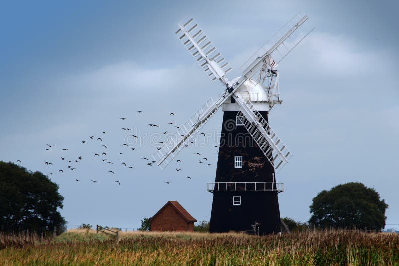 Windmill on Norfolk Broads stock photo. Image of windmill - 10842088