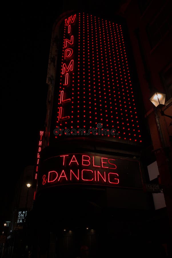 Red Lighting on the Windmill, Soho, London, England. Editorial Photo ...
