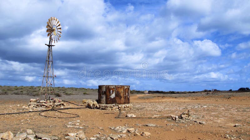 Windmill in the Outback, Australia Stock Image - Image of energy, blue ...