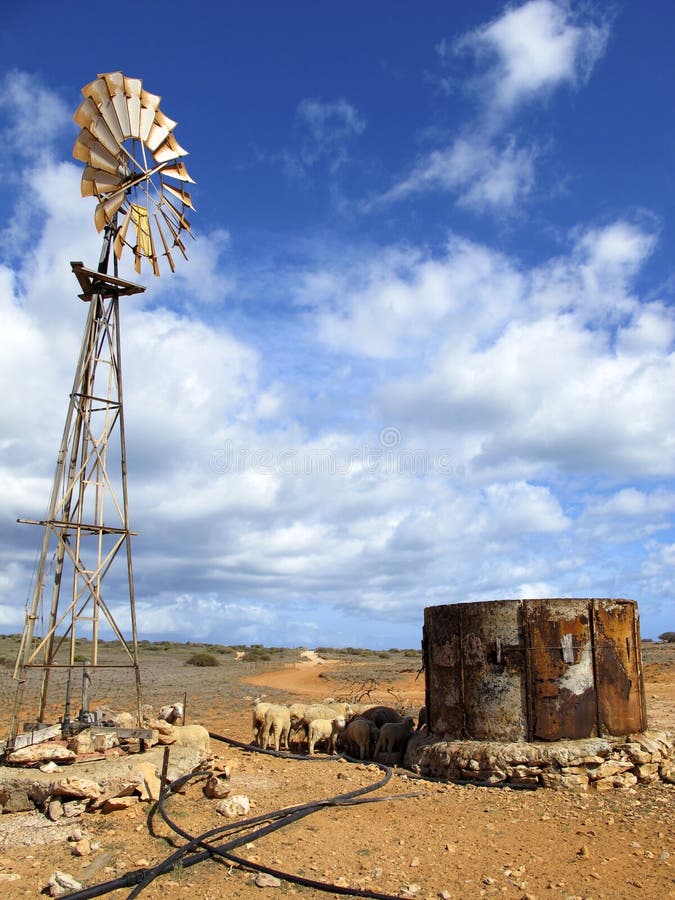 Windmill in the Outback, Australia Stock Image - Image of landscape ...