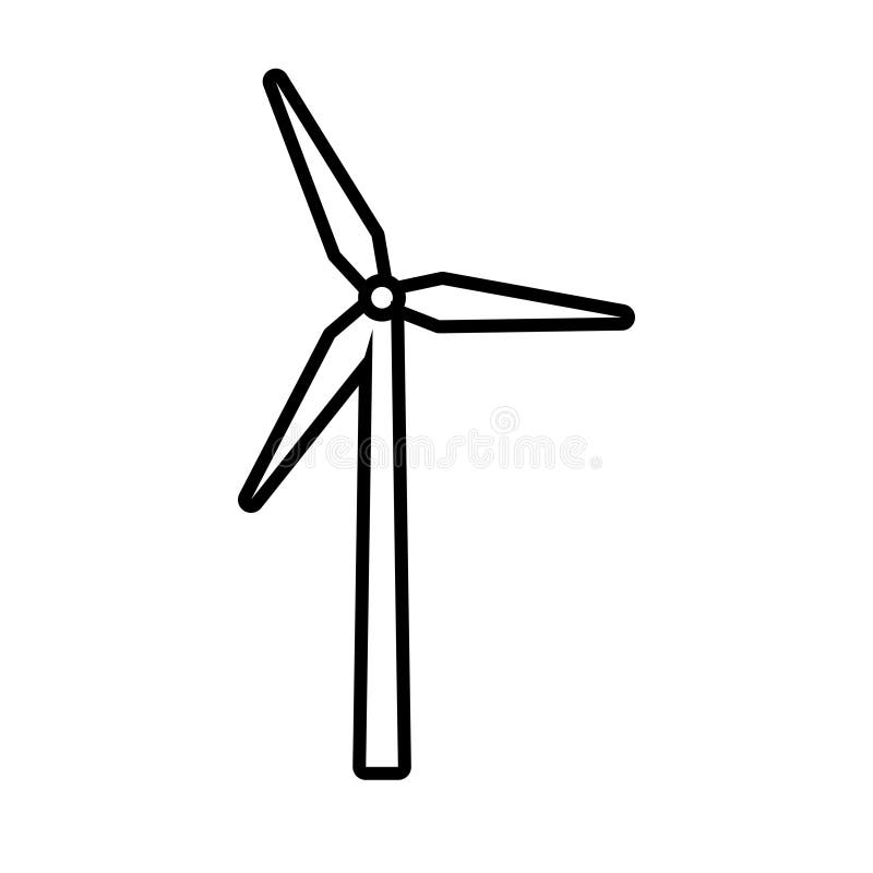 Windmill Outline Icon Design Template Vector Isolated Stock Vector ...