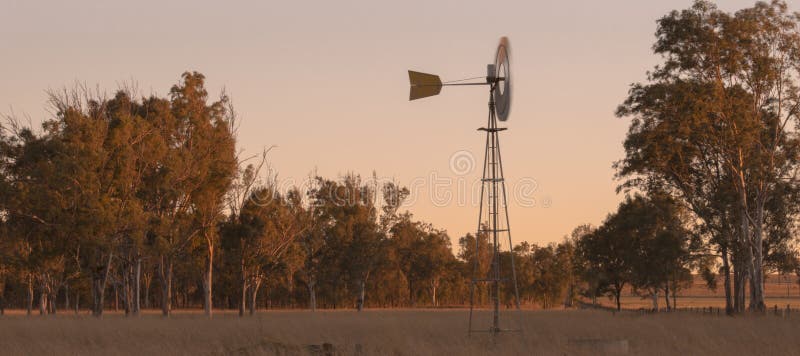 Windmill in a paddock stock photo. Image of pasture - 100554902