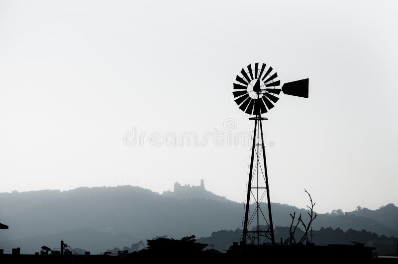 Windmill stock photo. Image of pena, landmarks, leaves - 44798714