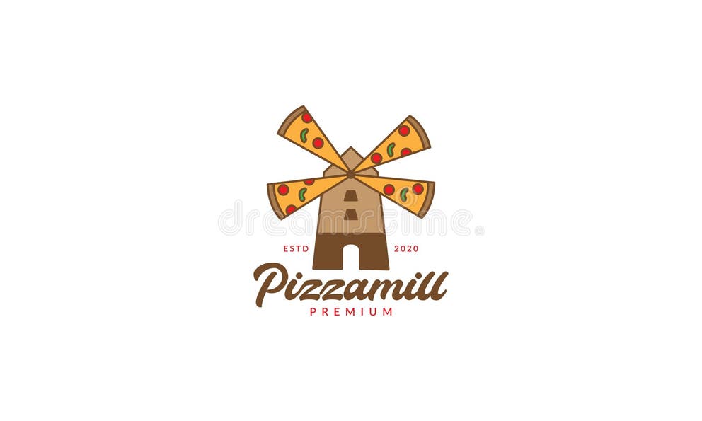 Windmill with Pizza Logo Vector Icon Design Stock Vector - Illustration ...
