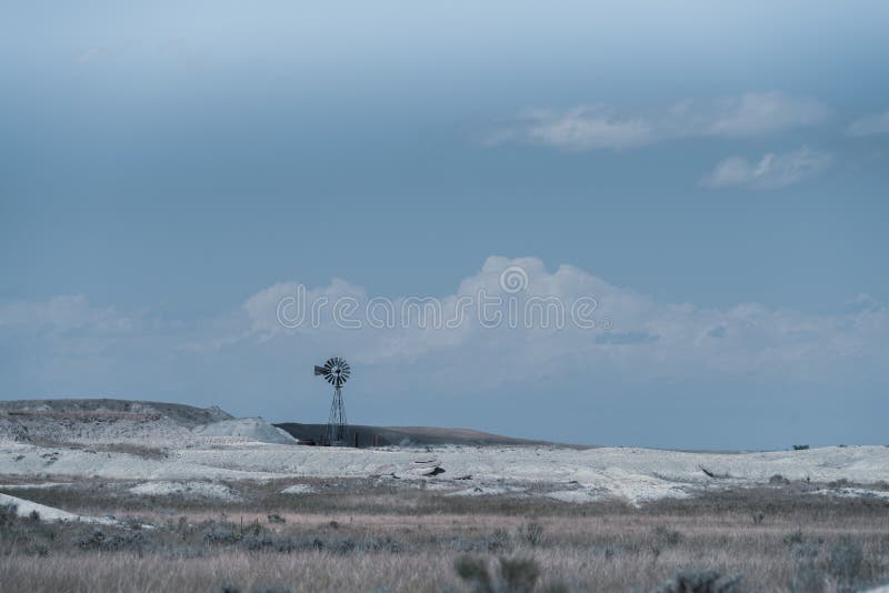 Windmill on the plains stock photo. Image of windmill - 192495412