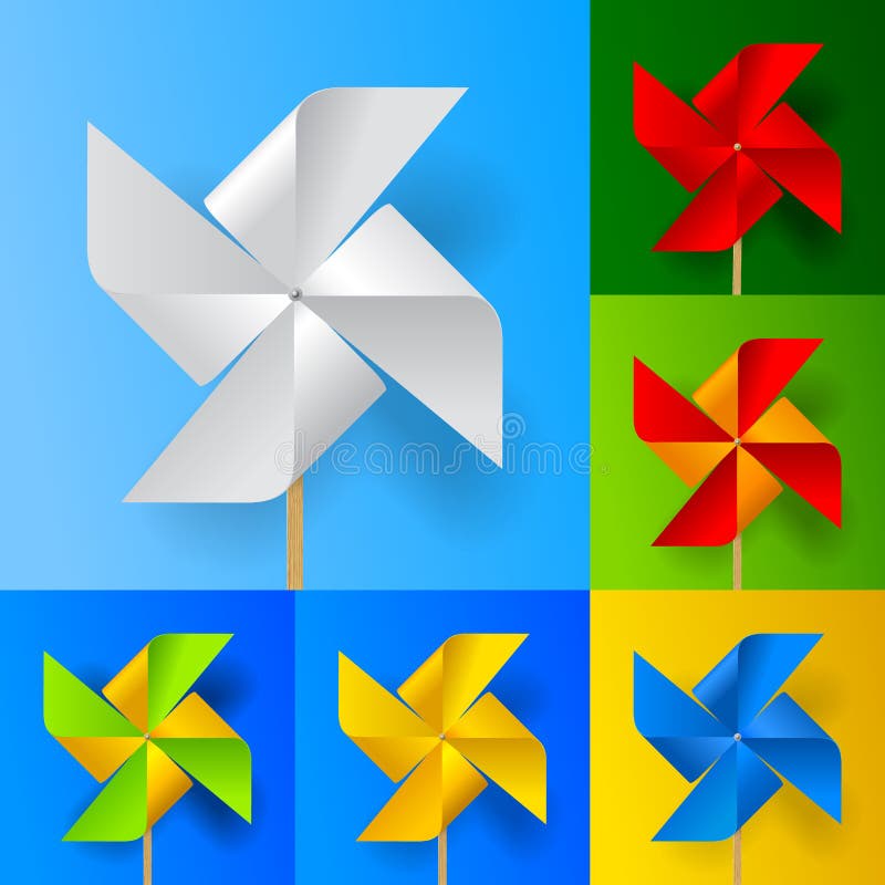 Multicolored Toy Paper Windmill Propeller Stock Illustration ...