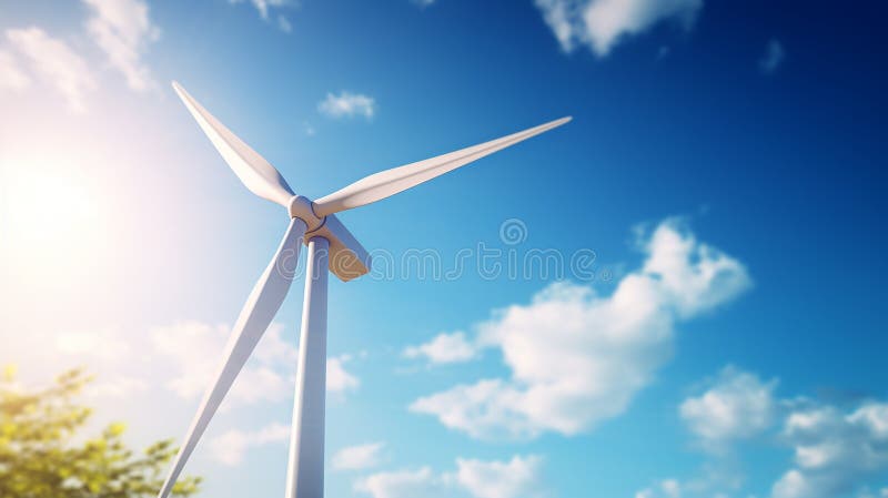 Windmill for Renewable Electric Energy Production.Generative AI Stock ...