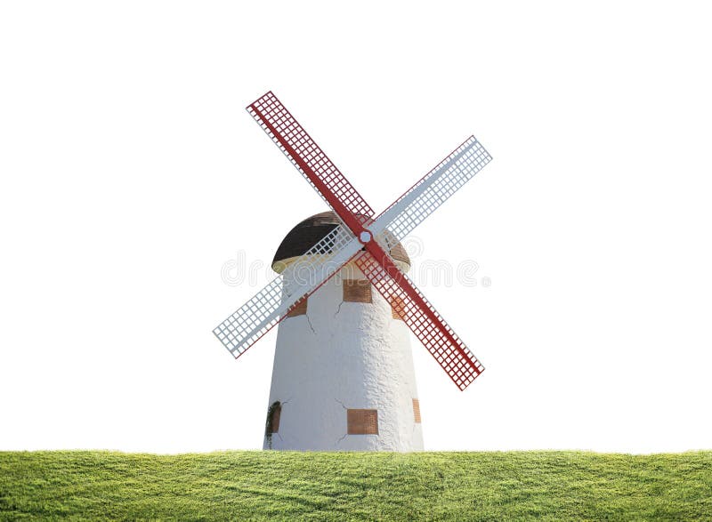 Windmill in rice plant stock illustration. Illustration of plant - 29019595