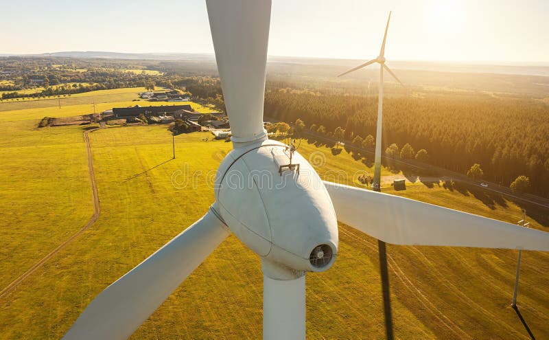 Windmill in a Rural Area during Sunset Stock Image - Image of ...