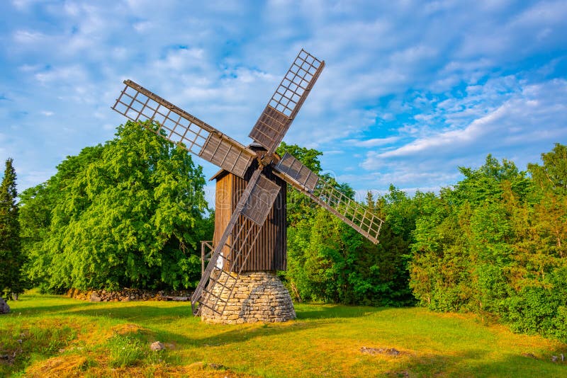 Windmill at Saaremaa Island in Estonia Stock Image - Image of landscape ...
