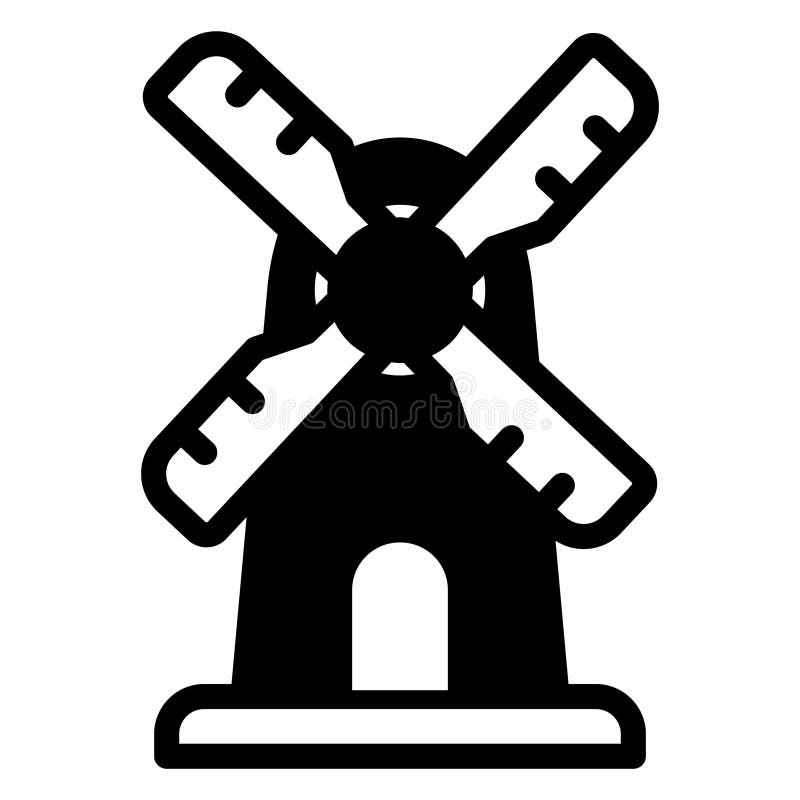 Windmill Solid Icon, Wheat Production Concept. Vector Graphics Stock ...
