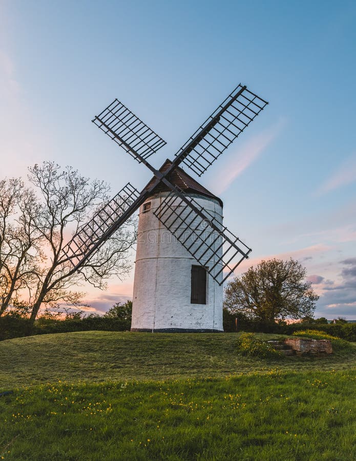 Windmill in Somerset, United Kingdom Stock Image - Image of landscape ...
