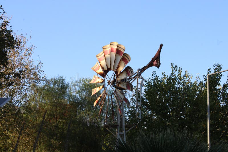Windmill is spinning stock photo. Image of lighting - 258222436