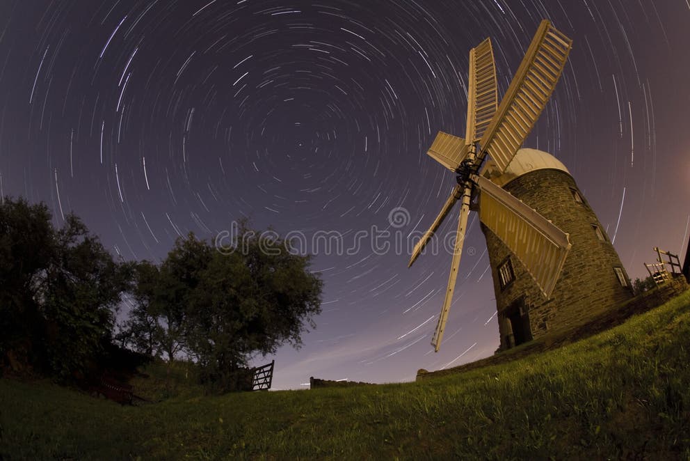 Windmill stars stock photo. Image of moon, stary, grass - 23471550