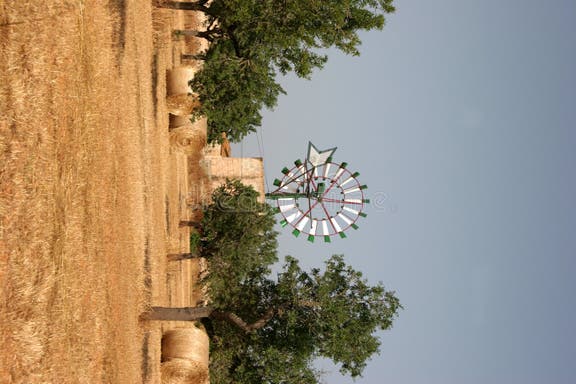 Windmill with straw stock photo. Image of wind, farm, landmark - 1019036