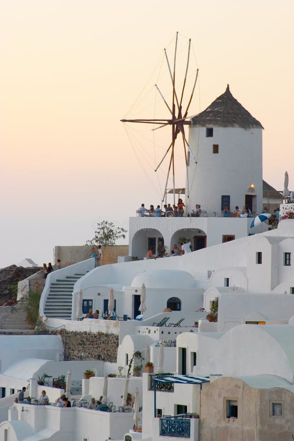 Windmill at sunset stock photo. Image of greek, windmill - 500164