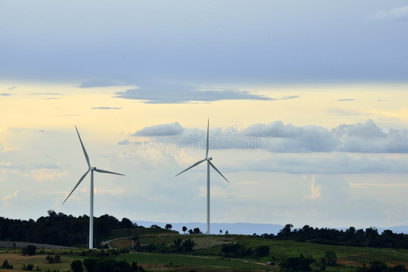 The Windmill on the Top of the Mountain Stock Photo - Image of ...