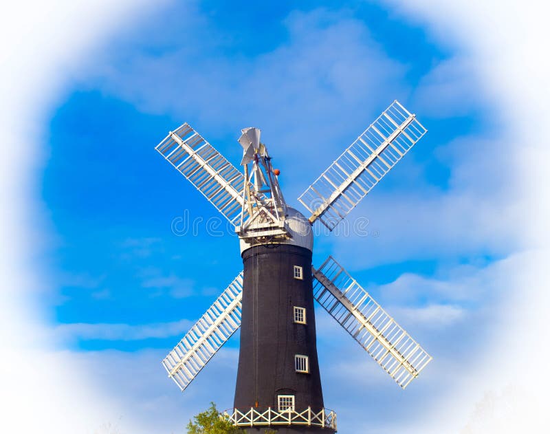 Windmill stock photo. Image of blue, dream, picket, farming - 95676366