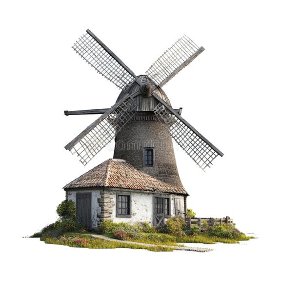 Windmill on Transparent Background - Ai Generated Stock Illustration ...