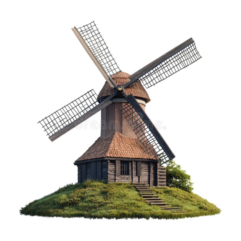 Windmill on Transparent Background - Ai Generated Stock Illustration ...