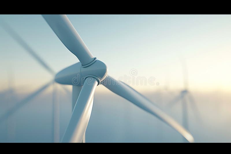 Windmill Turbine Closeup. Ai Generative Stock Photo - Image of ...