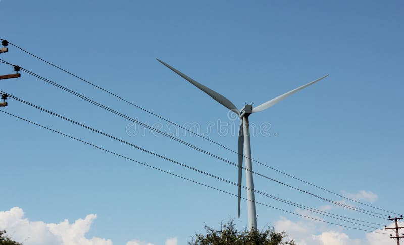 Windmill for Electric Power Production Stock Image - Image of field ...