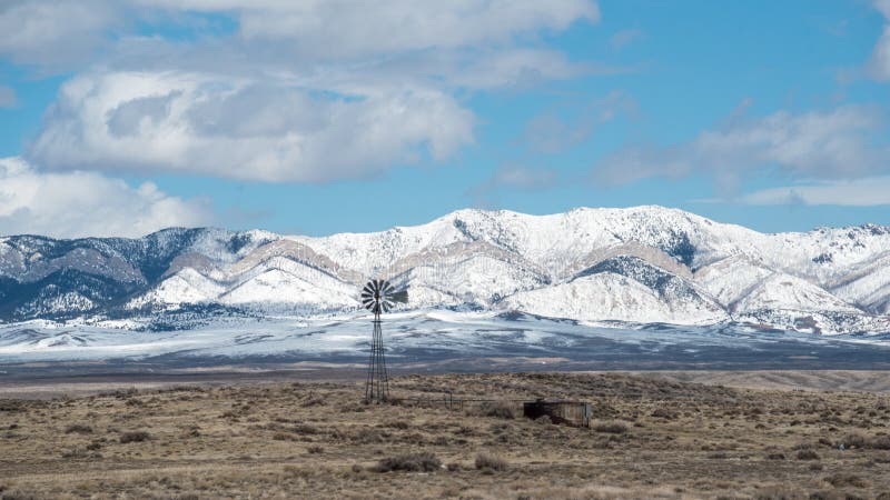 Windmill in Utah stock image. Image of csky, mountains - 92804391