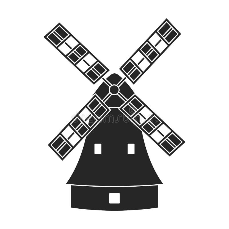 Old Dutch Windmill Black White Stock Illustrations – 199 Old Dutch ...